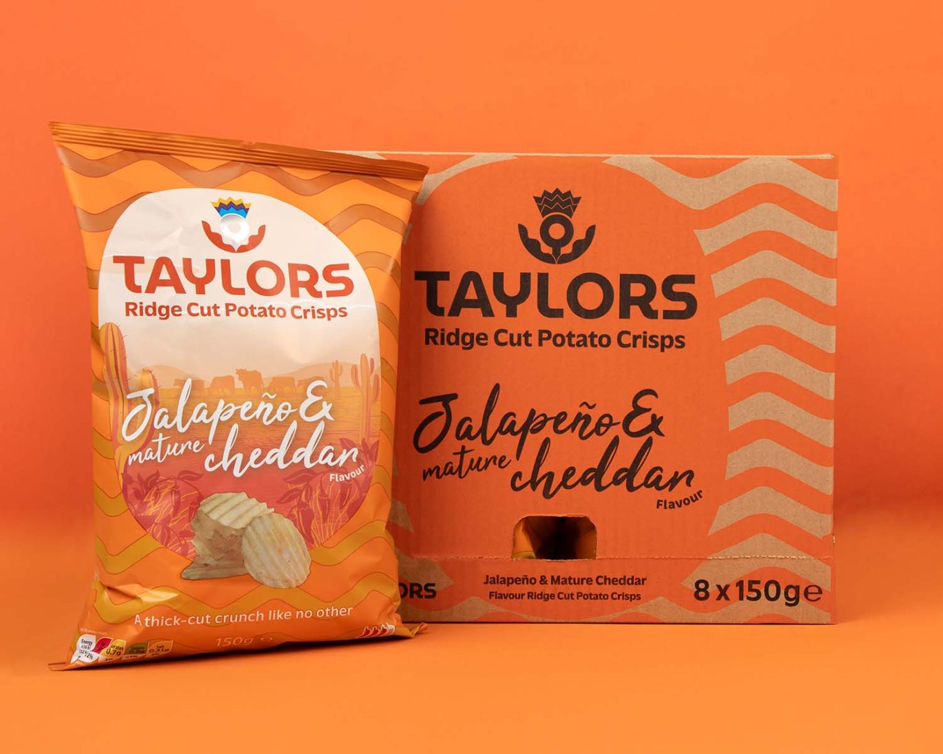 Jalapeño & Mature Cheddar Flavour Ridge Cut Crisps - Taylors Snacks